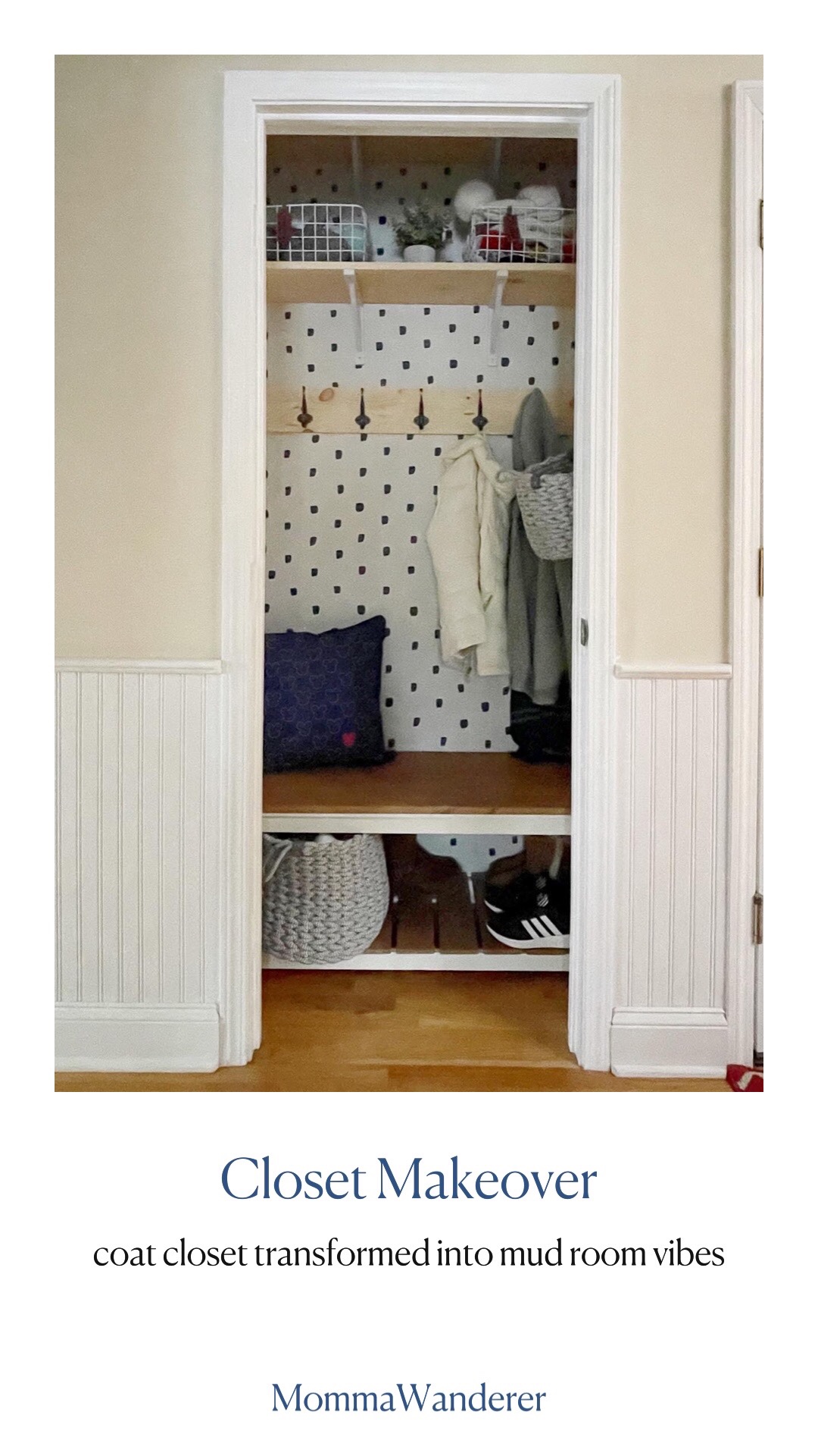 DIY: Coat Closet Turned Into a Mudroom – Momma Wanderer